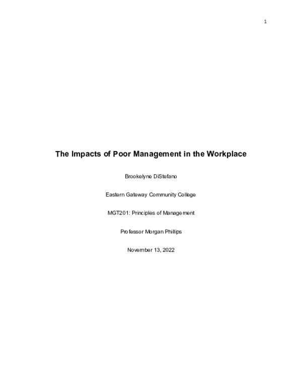 (DOC) When Leadership Fails: The Impact of Poor Workplace Management