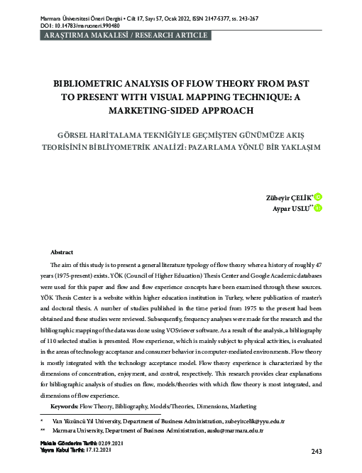 (PDF) Bibliometric Analysis of Flow Theory from Past to Present with ...