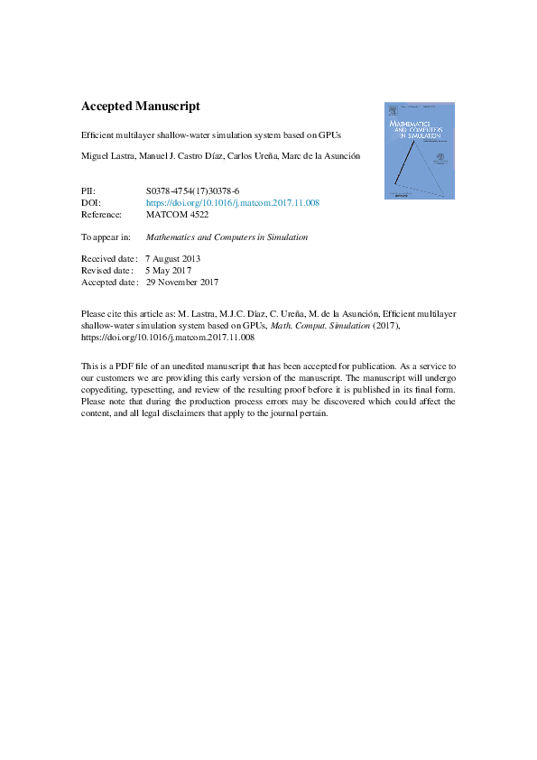 (PDF) Efficient multilayer shallow-water simulation system based on GPUs