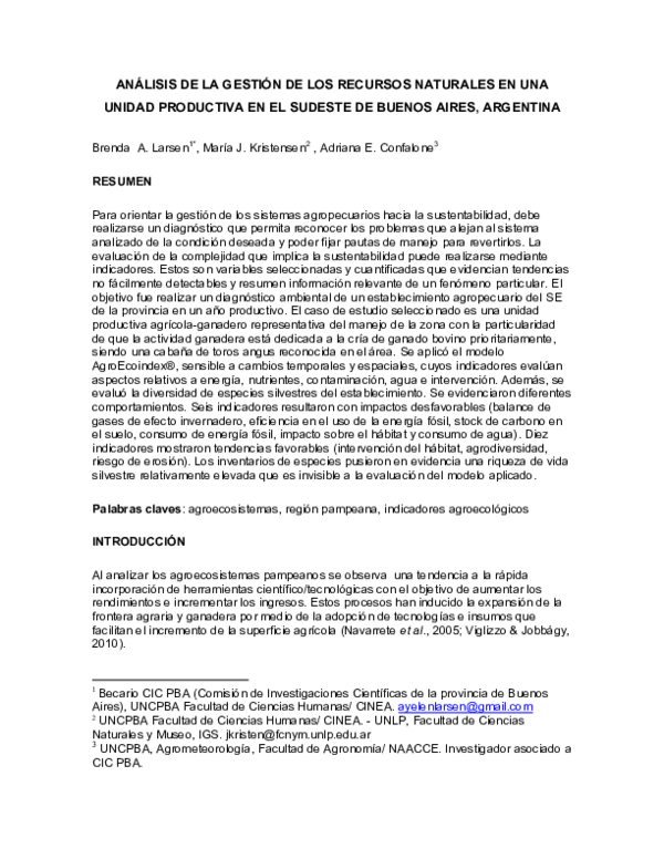 (PDF) Análisis de la gestión de los recursos naturales en una unidad ...