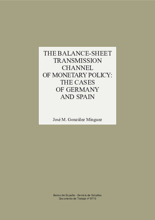 (PDF) The Balance-Sheet Transmission Channel of Monetary Policy: The ...