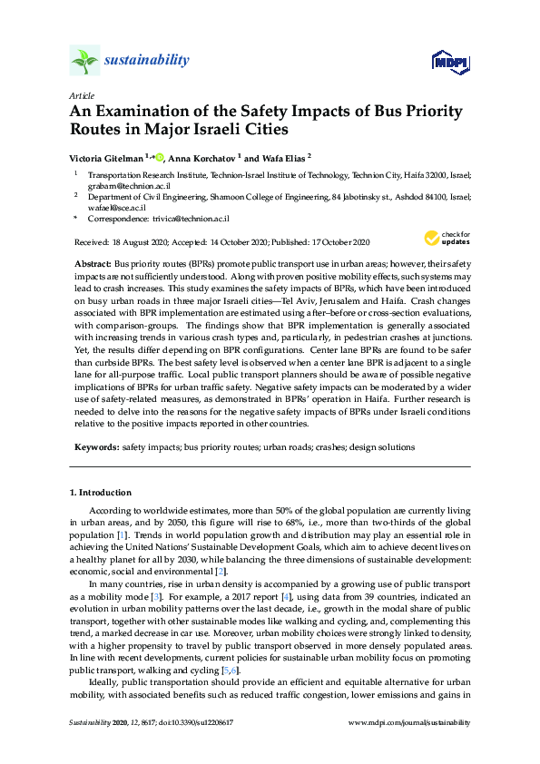 (PDF) An Examination of the Safety Impacts of Bus Priority Routes in ...