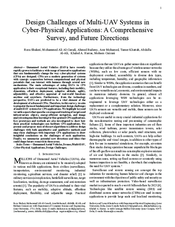 (PDF) Design Challenges of Multi-UAV Systems in Cyber-Physical ...
