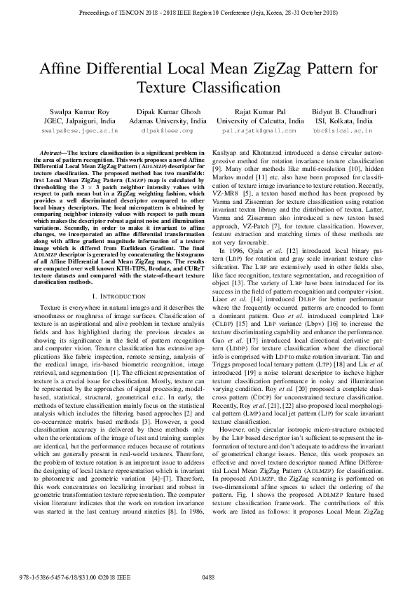 (PDF) Affine Differential Local Mean ZigZag Pattern for Texture Classification
