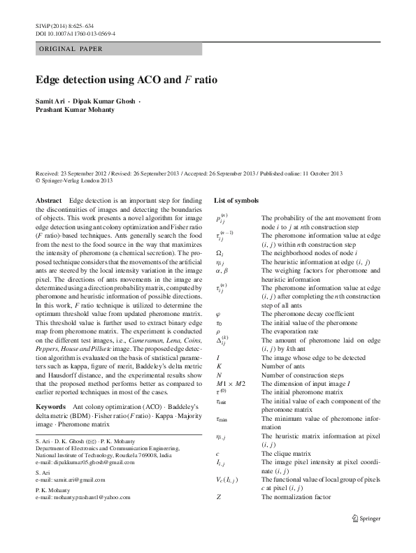 (PDF) Edge detection using ACO and F ratio | Dipak kumar Ghosh - Academia.edu