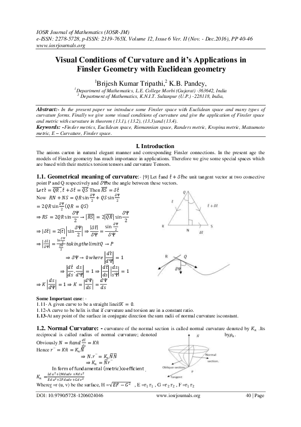 (PDF) Visual Conditions of Curvature and it’s Applications in Finsler ...