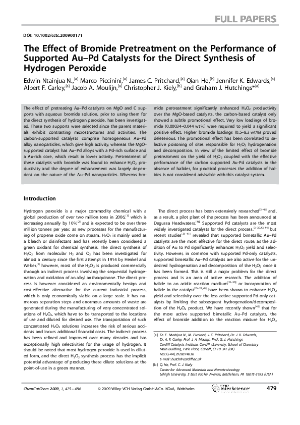 (PDF) The effect of bromide pretreatment on the performance of ...