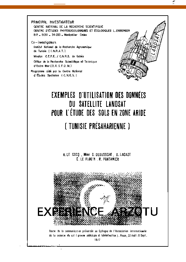 (PDF) Exemple d'utilisation des données du satellite Landsat pour l ...