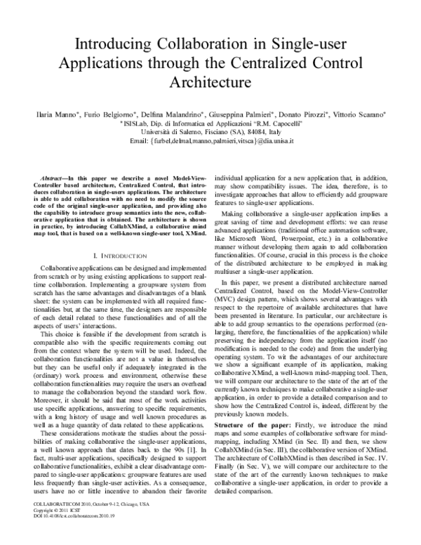 (PDF) Introducing collaboration in single-user applications through the Centralized Control ...