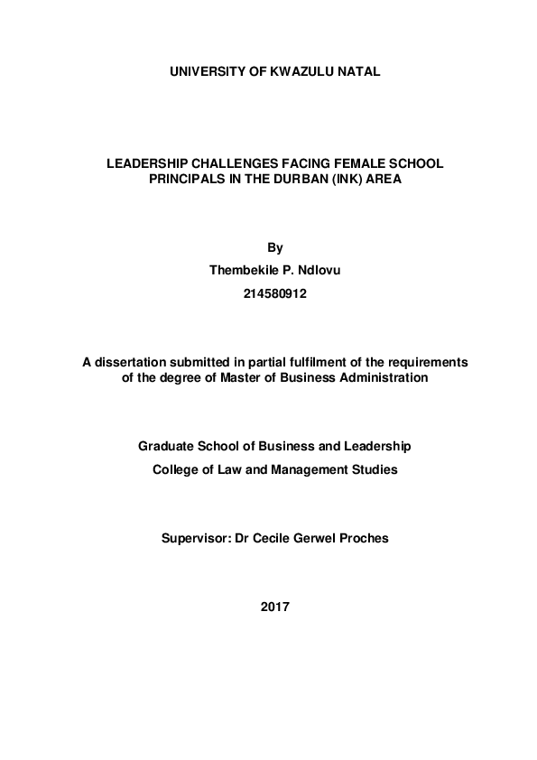 (PDF) Leadership challenges facing female school principals in the ...