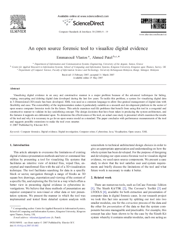 (PDF) An open source forensic tool to visualize digital evidence