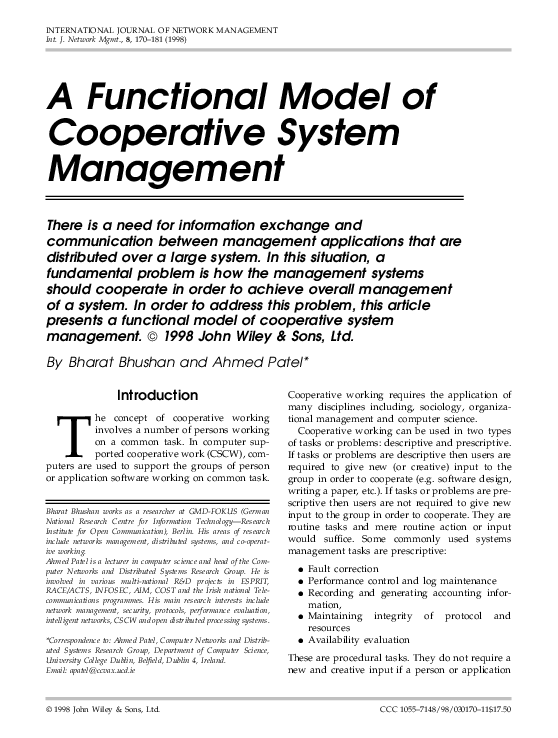 (PDF) A functional model of cooperative system management | Ahmed Patel - Academia.edu