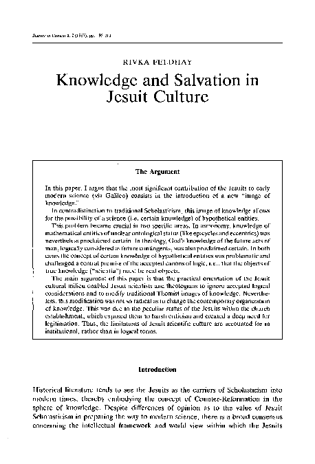 (PDF) Knowledge and Salvation in Jesuit Culture