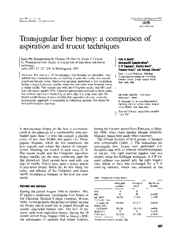 (PDF) Transjugular liver biopsy: a comparison of aspiration and trucut ...