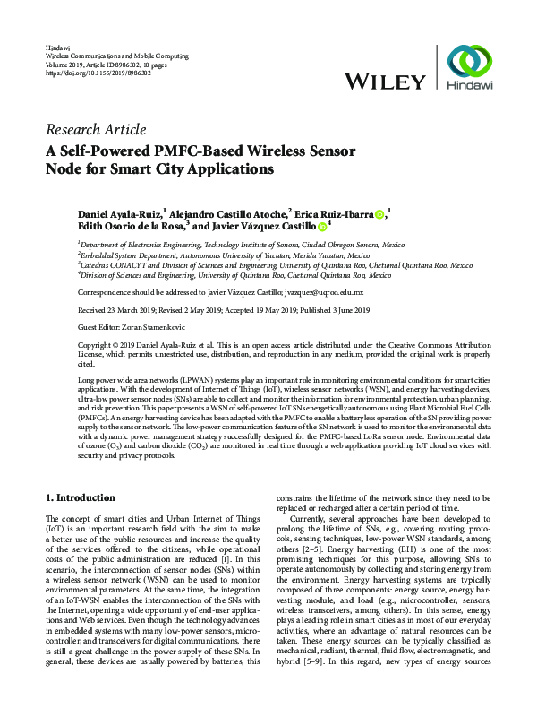 (PDF) A Self-Powered PMFC-Based Wireless Sensor Node for Smart City Applications