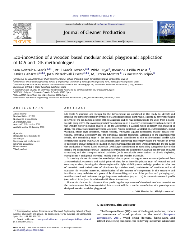 (PDF) Eco-innovation of a wooden based modular social playground ...