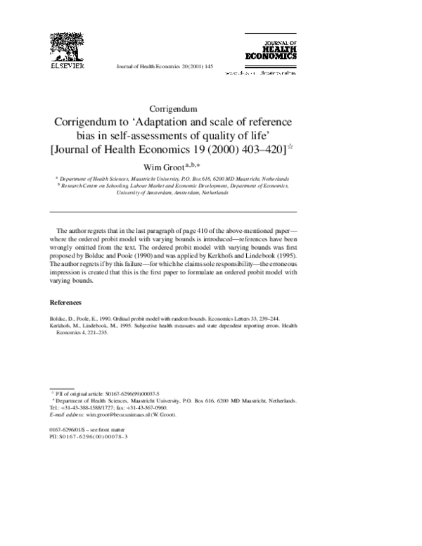 (PDF) Ordinal probit model with random bounds