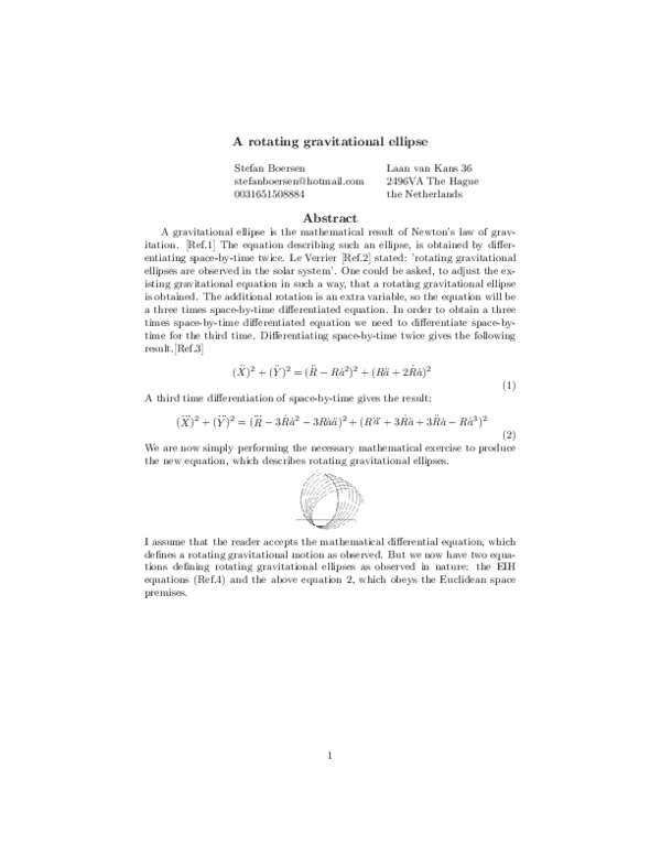 (PDF) A Rotating Gravitational Ellipse