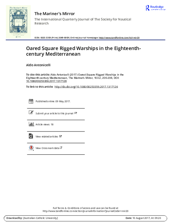 (PDF) Oared Square Rigged Warships in the Eighteenth-century Mediterranean