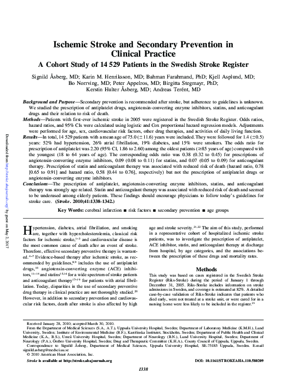 (PDF) Stroke Prevention Practices and Patient Outcomes