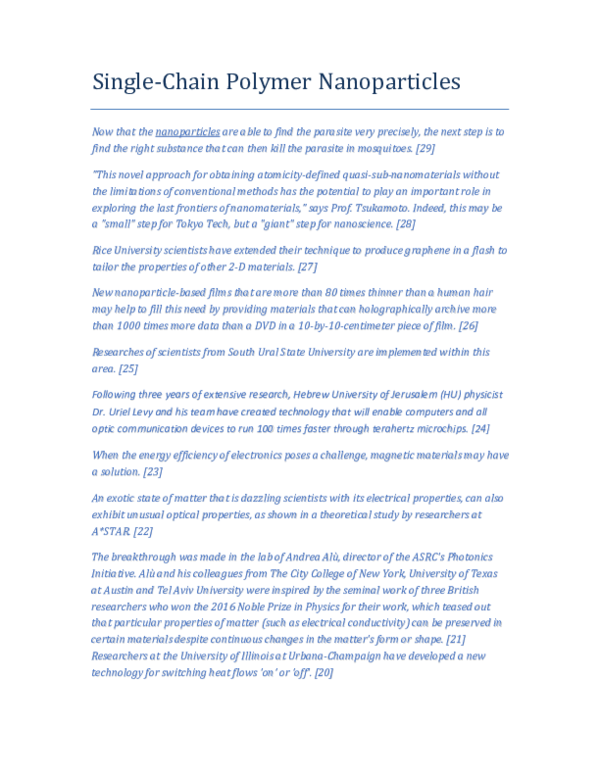 (PDF) Single-Chain Polymer Nanoparticles