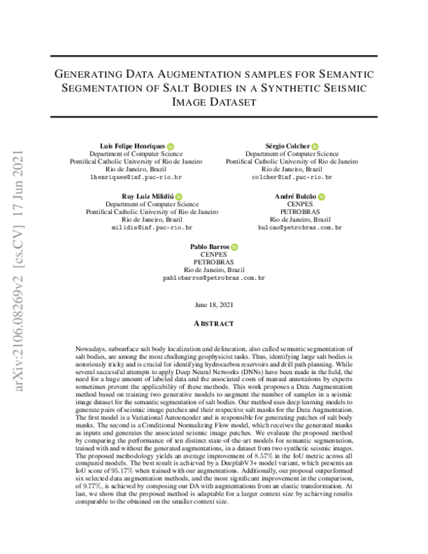 (PDF) Generating Data Augmentation samples for Semantic Segmentation of Salt Bodies in a ...