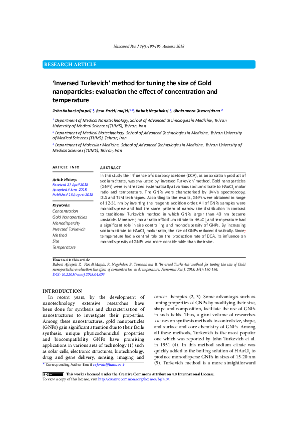 (PDF) The effect of initiation method on the size, monodispersity and ...