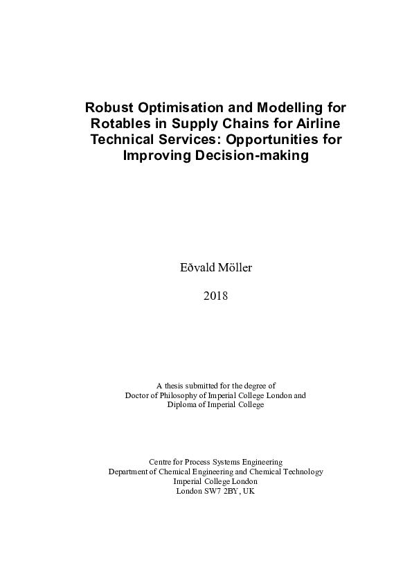 (PDF) Robust optimisation and modelling for rotables in supply chains ...