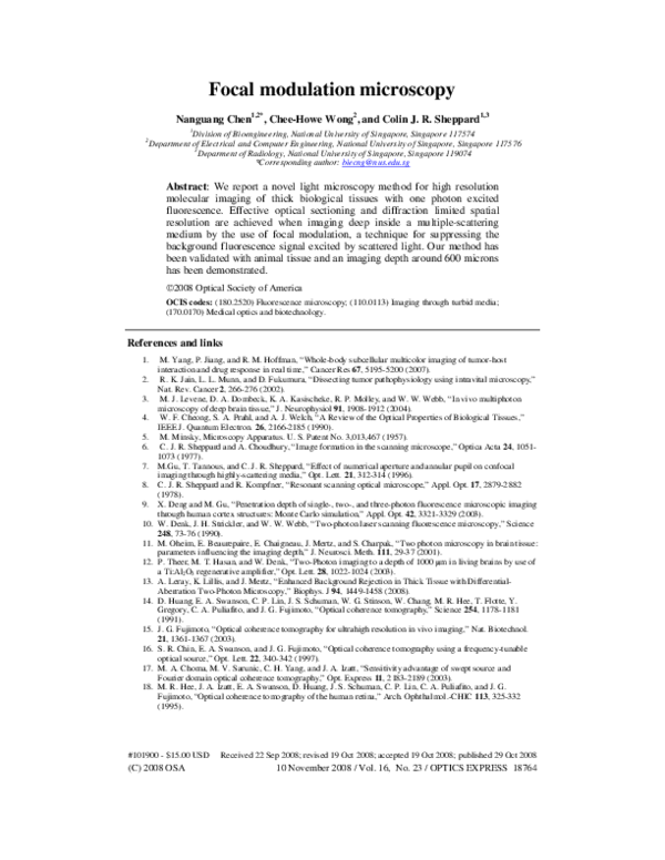 (PDF) Focal modulation microscopy | Nanguang Chen - Academia.edu