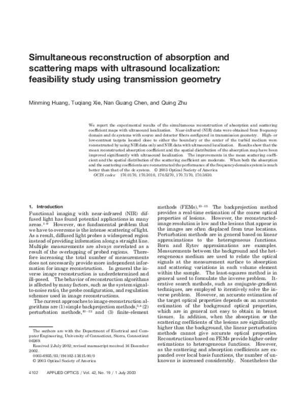 (PDF) Simultaneous Reconstruction of Absorption and Scattering Maps with Ultrasound Localization ...