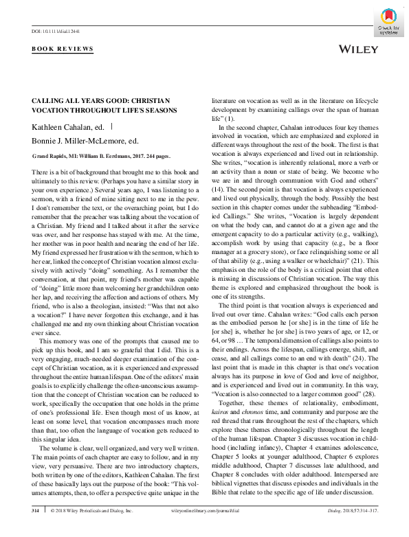 (PDF) Creation and the cross: The mercy of God for a planet in peril ...