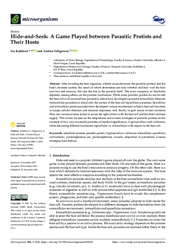 (PDF) Hide-and-Seek: A Game Played between Parasitic Protists and Their ...