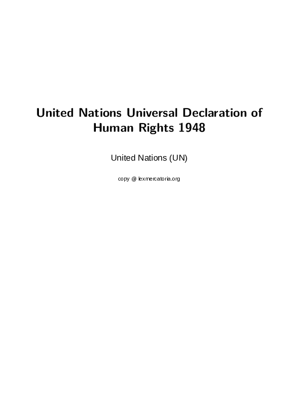 (PDF) United Nations Universal Declaration of Human Rights (1948) 1