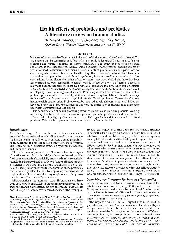 (PDF) Health effects of probiotics and prebiotics A literature review ...