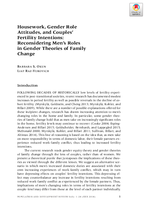 (PDF) Housework, Gender Role Attitudes, and Couples' Fertility ...