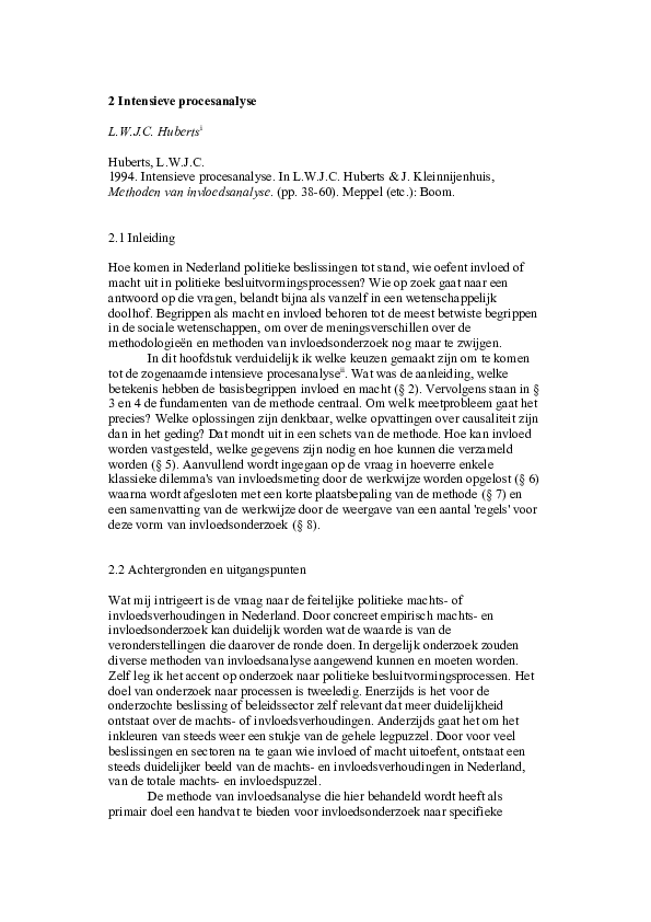 (DOC) Intensieve procesanalyse