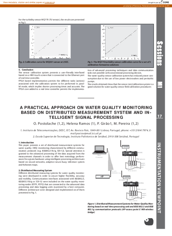 (PDF) A Practical Approach on Water Quality Monitoring Based on Distributed Measurement System ...