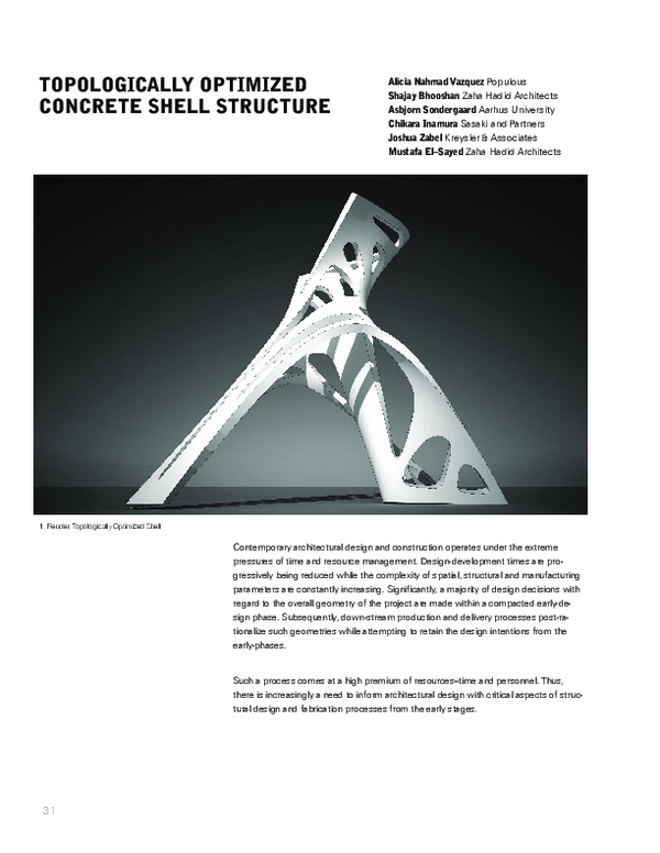 (PDF) Topologically Optimized Concrete Shell Structure