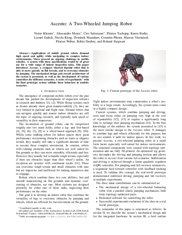 (PDF) Ascento: A Two-Wheeled Jumping Robot