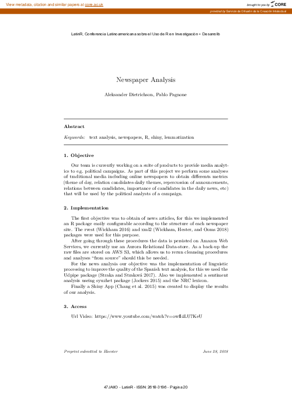 (PDF) Newspaper Analysis