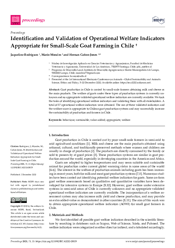 (PDF) Identification and Validation of Operational Welfare Indicators ...