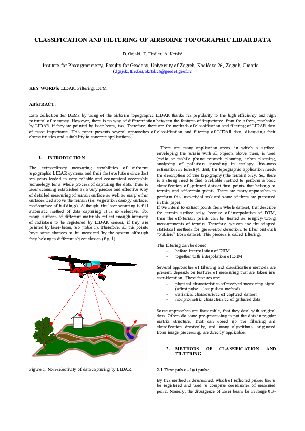 Doc Classification And Filtering Of Airborne Topographic Lidar Data