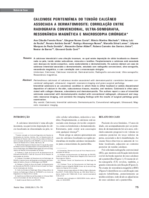 (PDF) Calcinose peritendínea do tendão calcâneo associada a ...