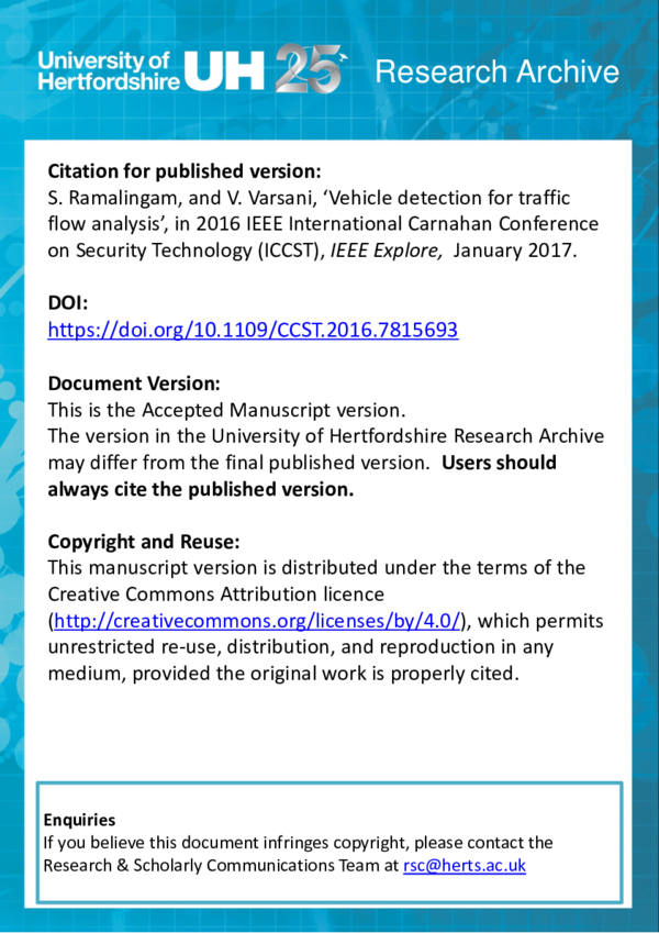 Pdf Algorithms For Vehicle Detection In Traffic Analysis