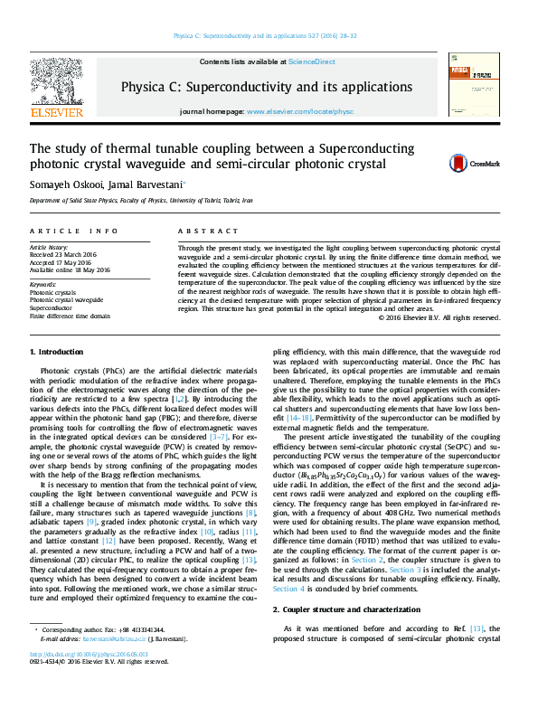 (PDF) The study of thermal tunable coupling between a Superconducting photonic crystal waveguide ...