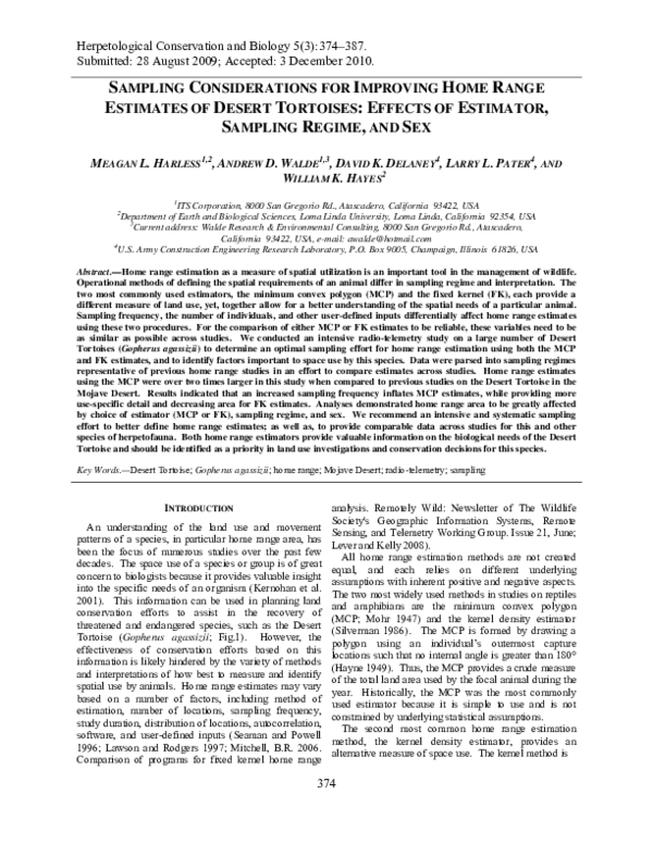 Pdf Sampling Considerations For Improving Home Range Estimates Of
