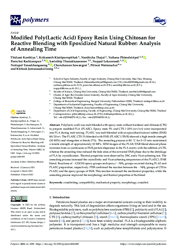 (PDF) Modified Poly(Lactic Acid) Epoxy Resin Using Chitosan for ...