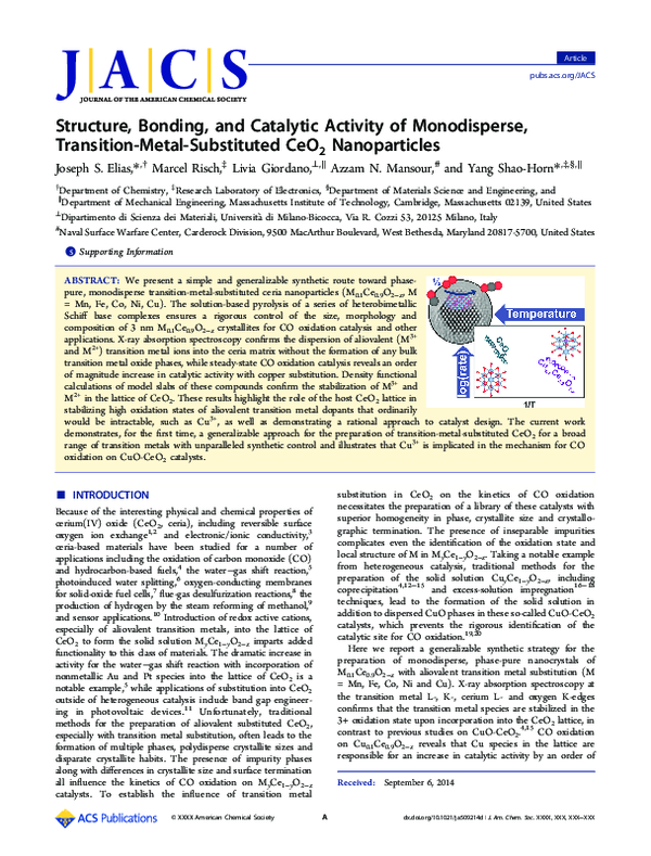 (PDF) Structure, Bonding, and Catalytic Activity of Monodisperse ...