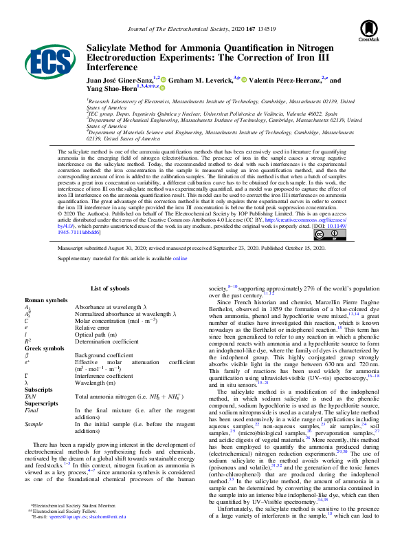 (PDF) Salicylate Method for Ammonia Quantification in Nitrogen ...
