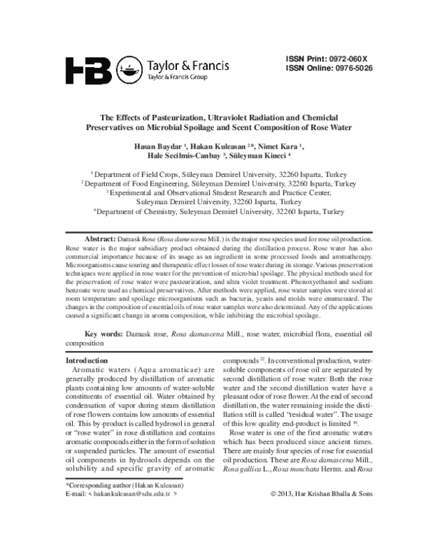 (PDF) The Effects of Pasteurization, Ultraviolet Radiation and ...